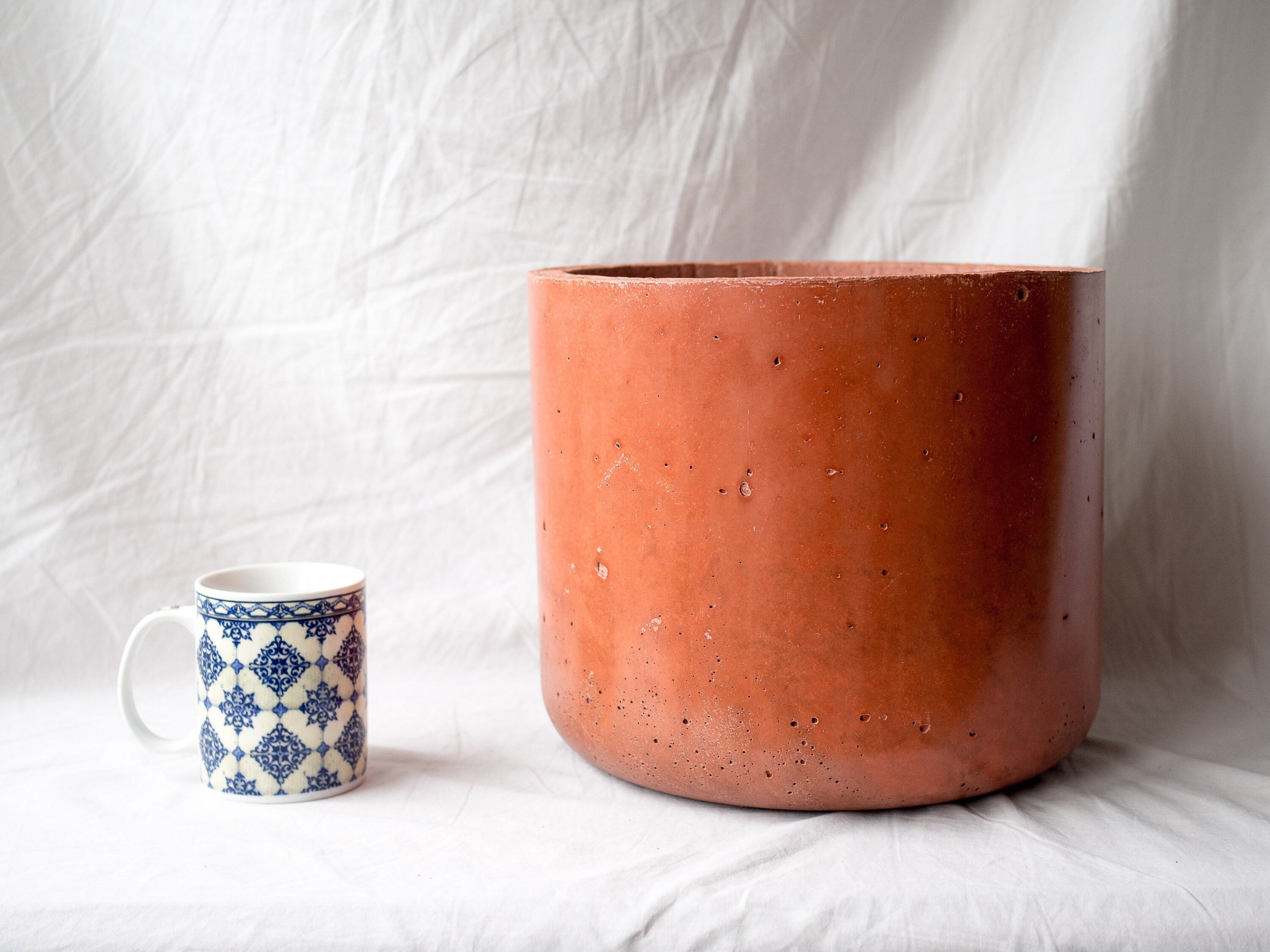 Concrete Pot Brick Red - Etsy UK