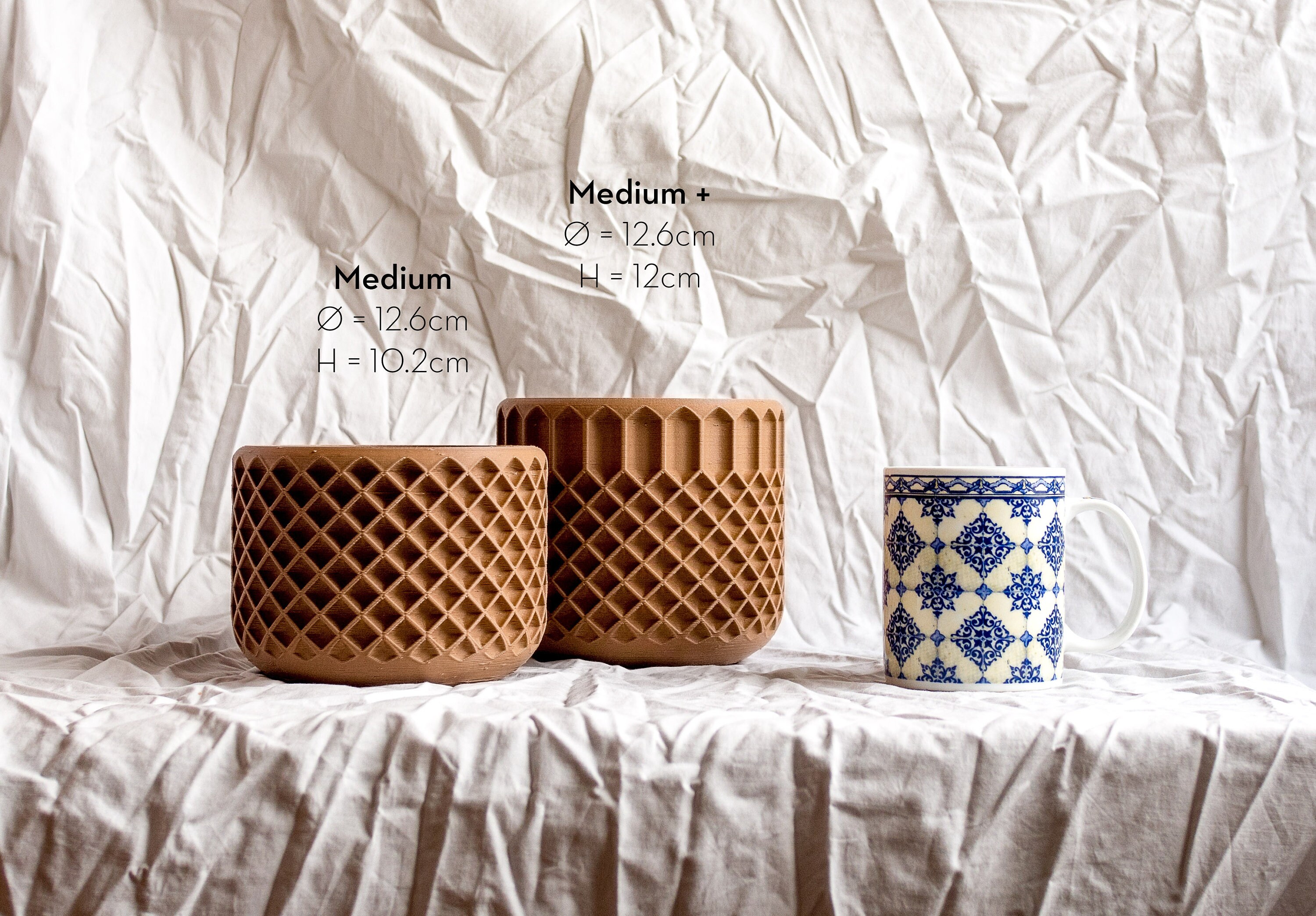 Crosshatch Pots 3D Printed Wood Pots | Etsy UK