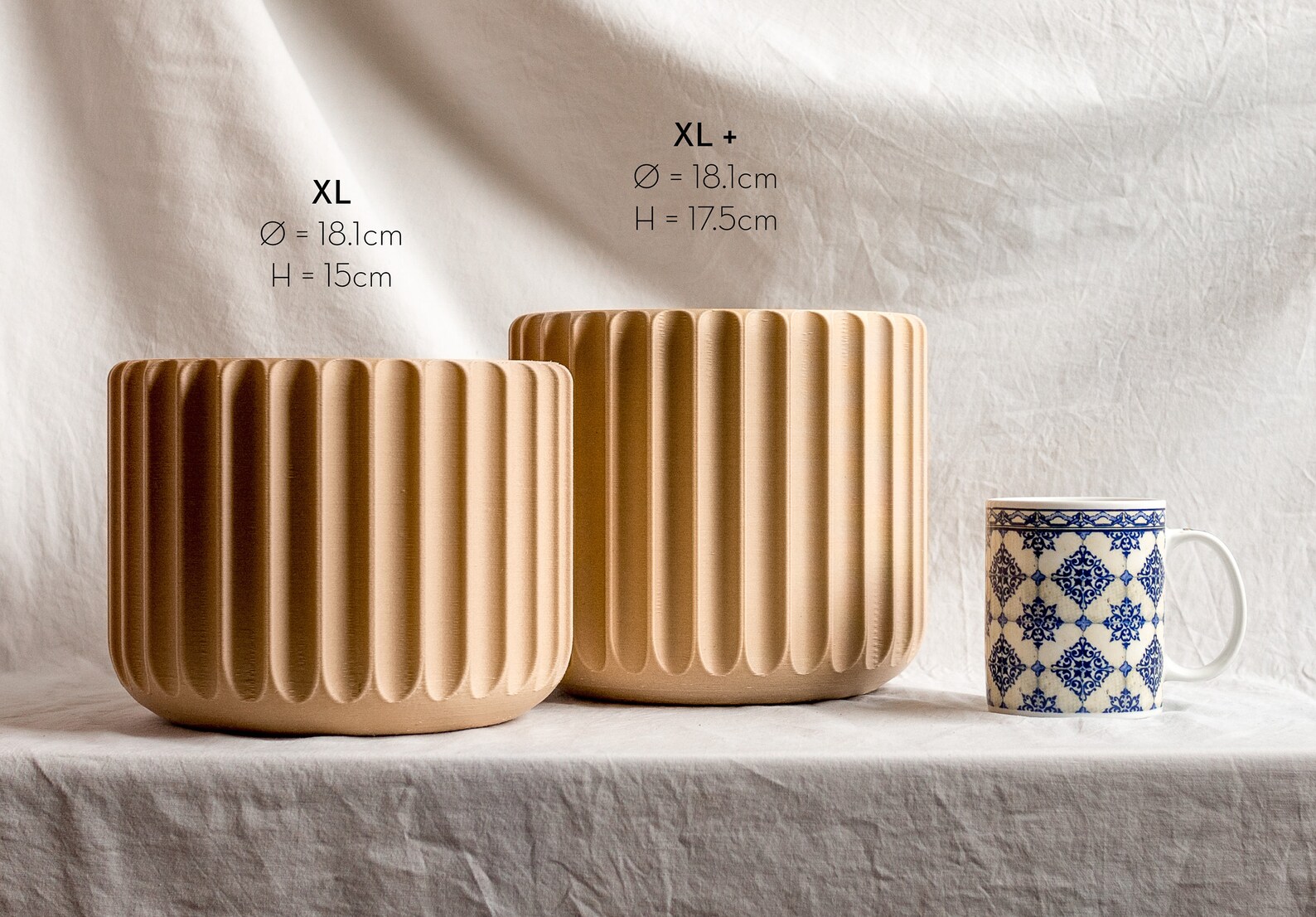 Fluted Pots - 3D Printed Wood Pots - Etsy UK