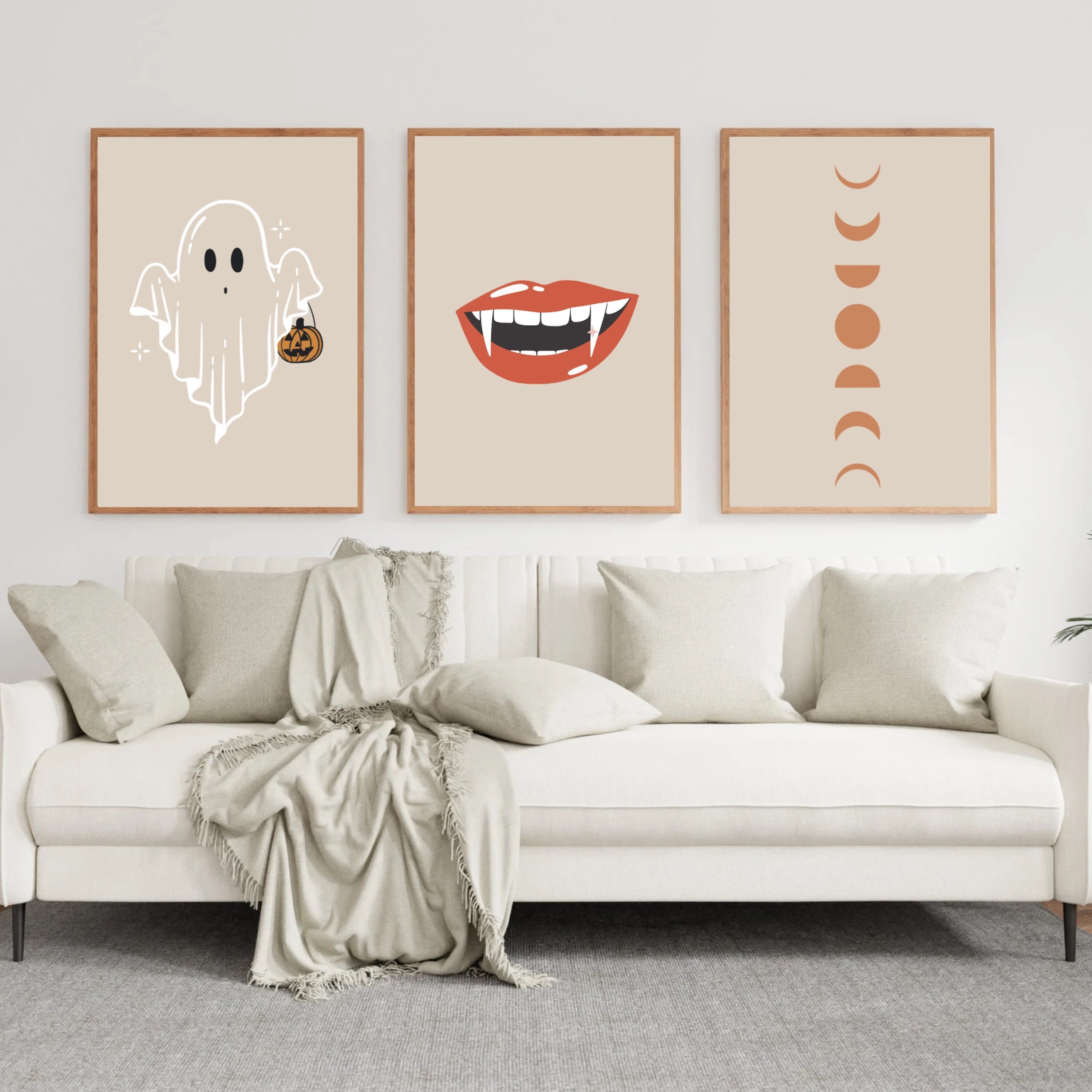 Boho Halloween Printables, Halloween Wall Art Bundle, Set of 8 Prints ...