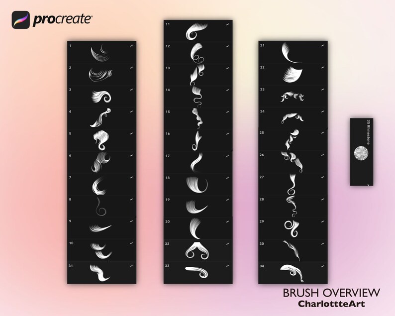 Procreate Braids Brush Set, Procreate Outline Braid Brushes, Hair Brush ...