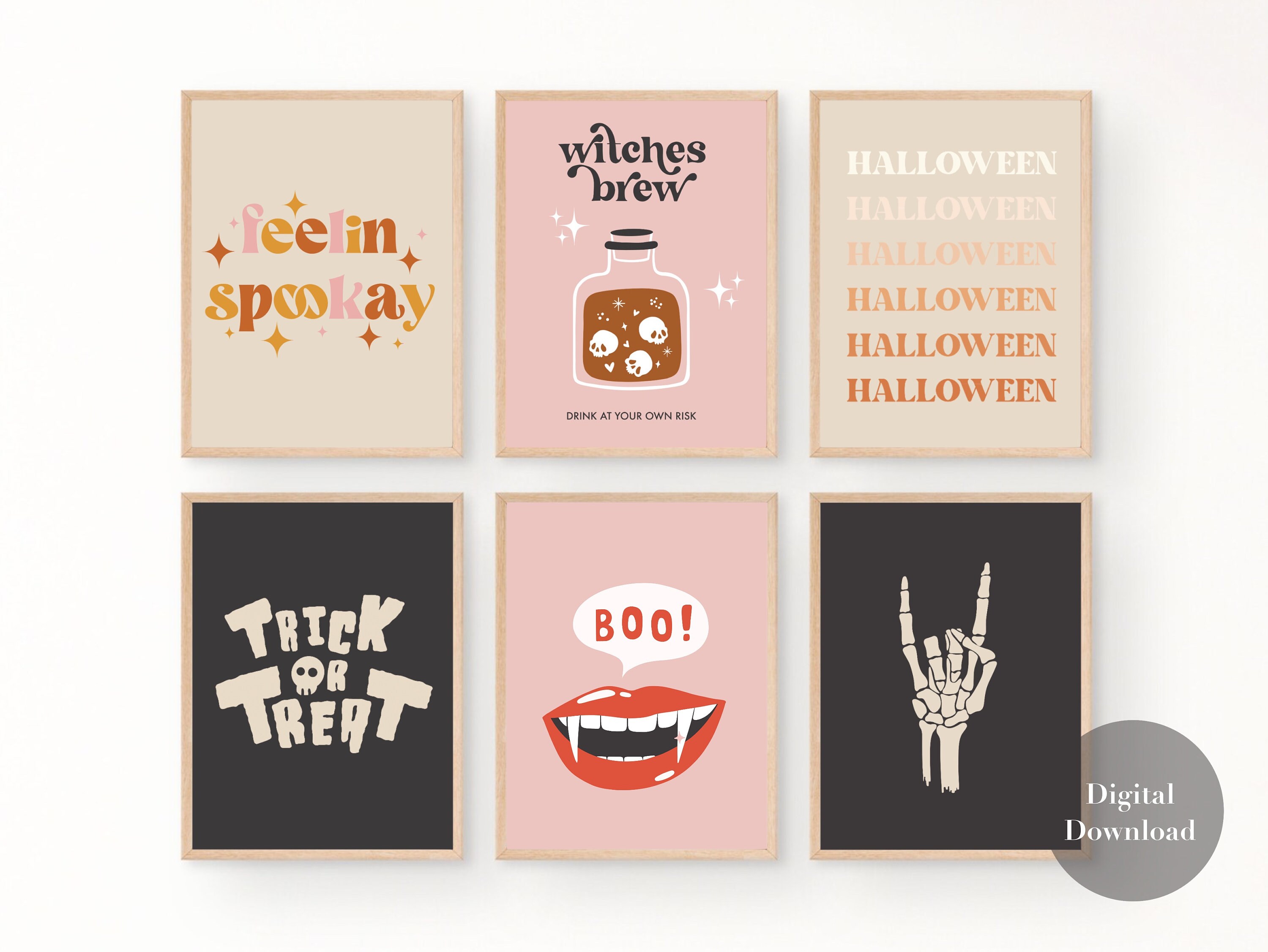 Halloween Wall Art Mega Bundle, 20 Halloween Printables, Boho Halloween ...
