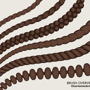 Procreate Braids Brush Set, Procreate Outline Braid Brushes, Hair Brush ...