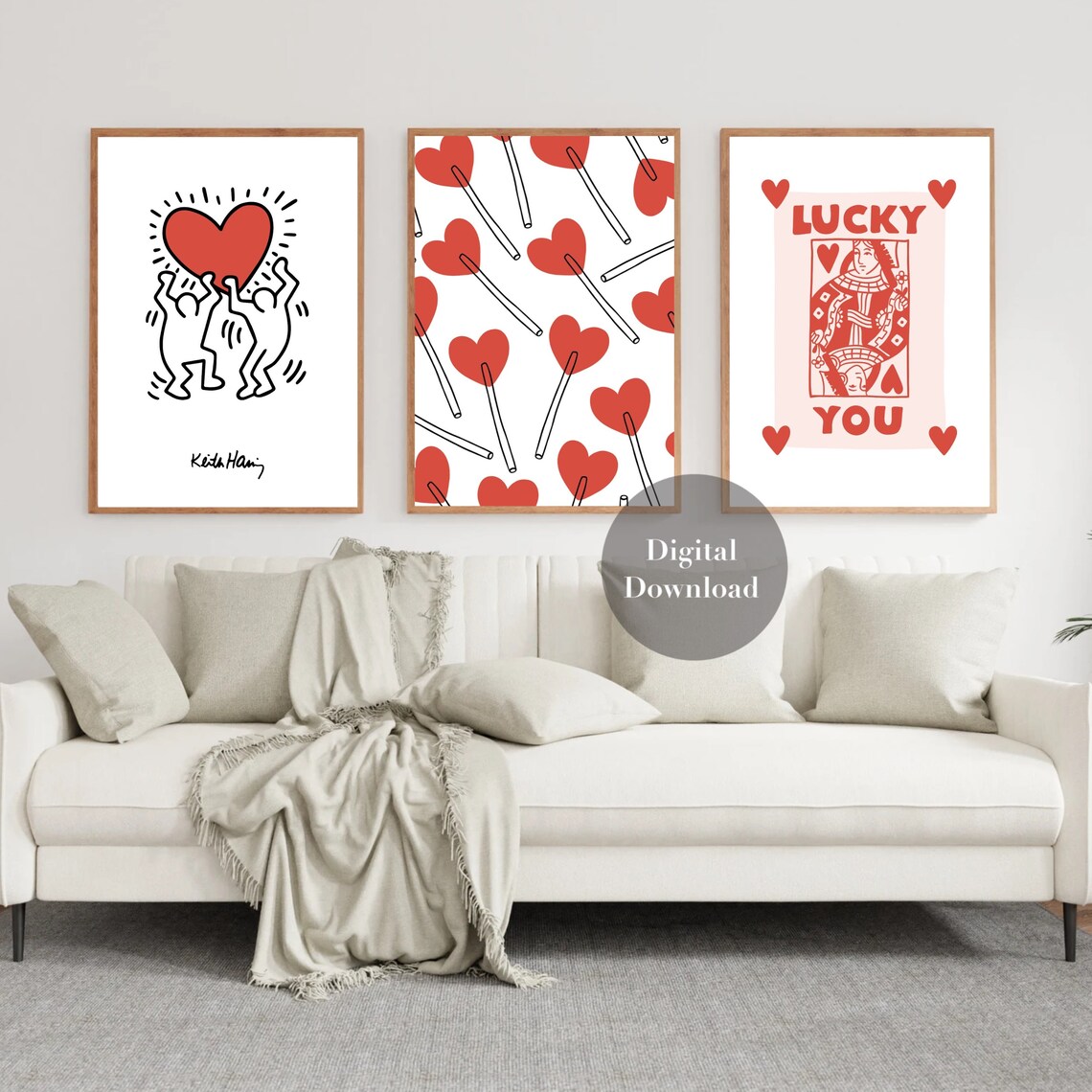 Set of 8 Valentines Day Printables, Retro Valentines Day Wall Art ...