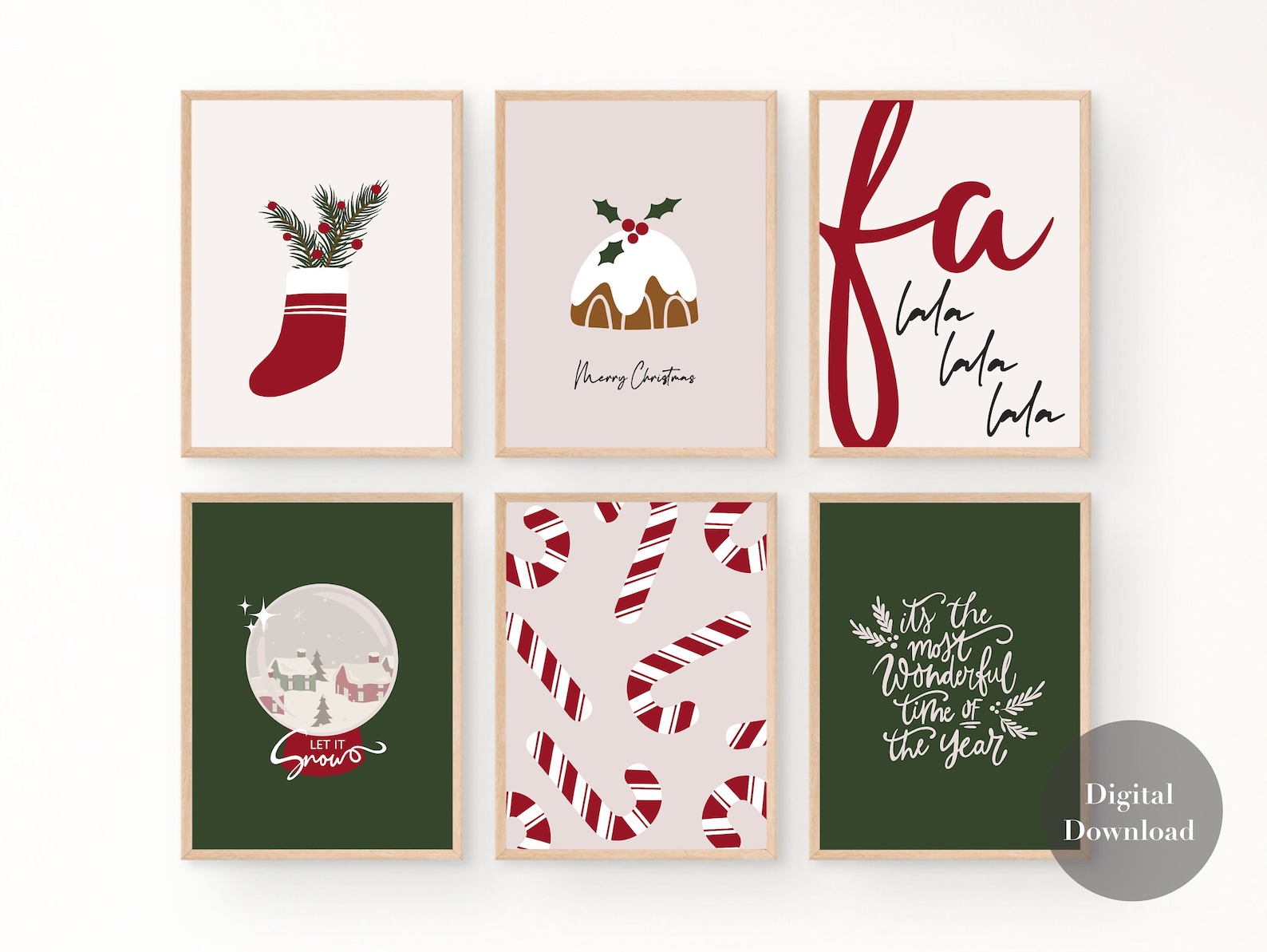 Christmas Wall Art Set of 15 Christmas Prints Christmas - Etsy