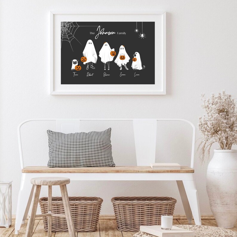 Halloween Family Portrait Personalized Family Print Custom - Etsy