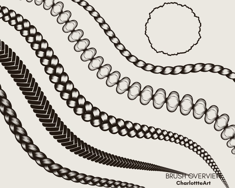 Procreate Braids Brush Set Procreate Outline Braid Brushes - Etsy