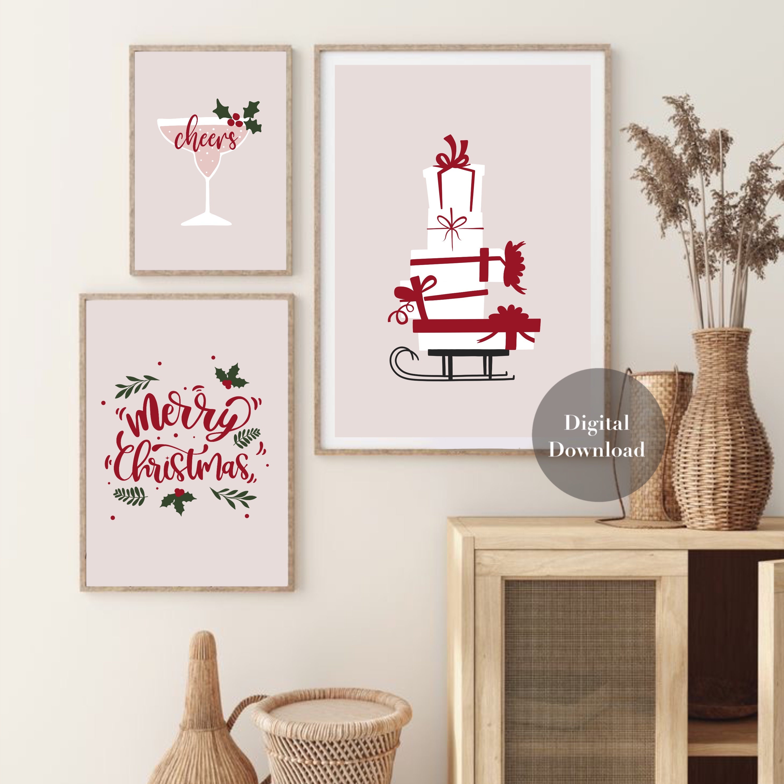 Christmas Wall Art Set of 15 Christmas Prints Christmas - Etsy