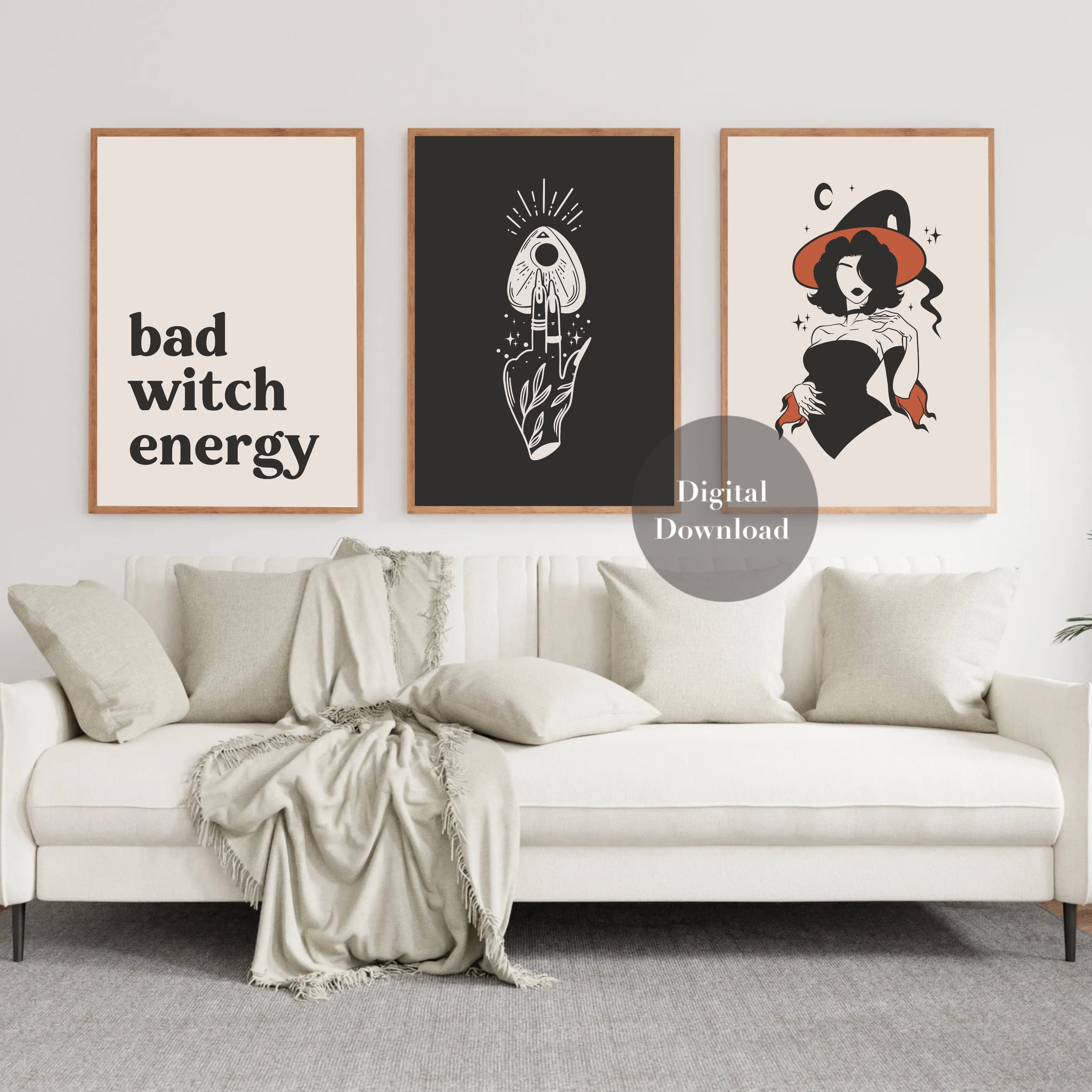 Retro Halloween Art Print, 8 Halloween Printables, Halloween Decor ...