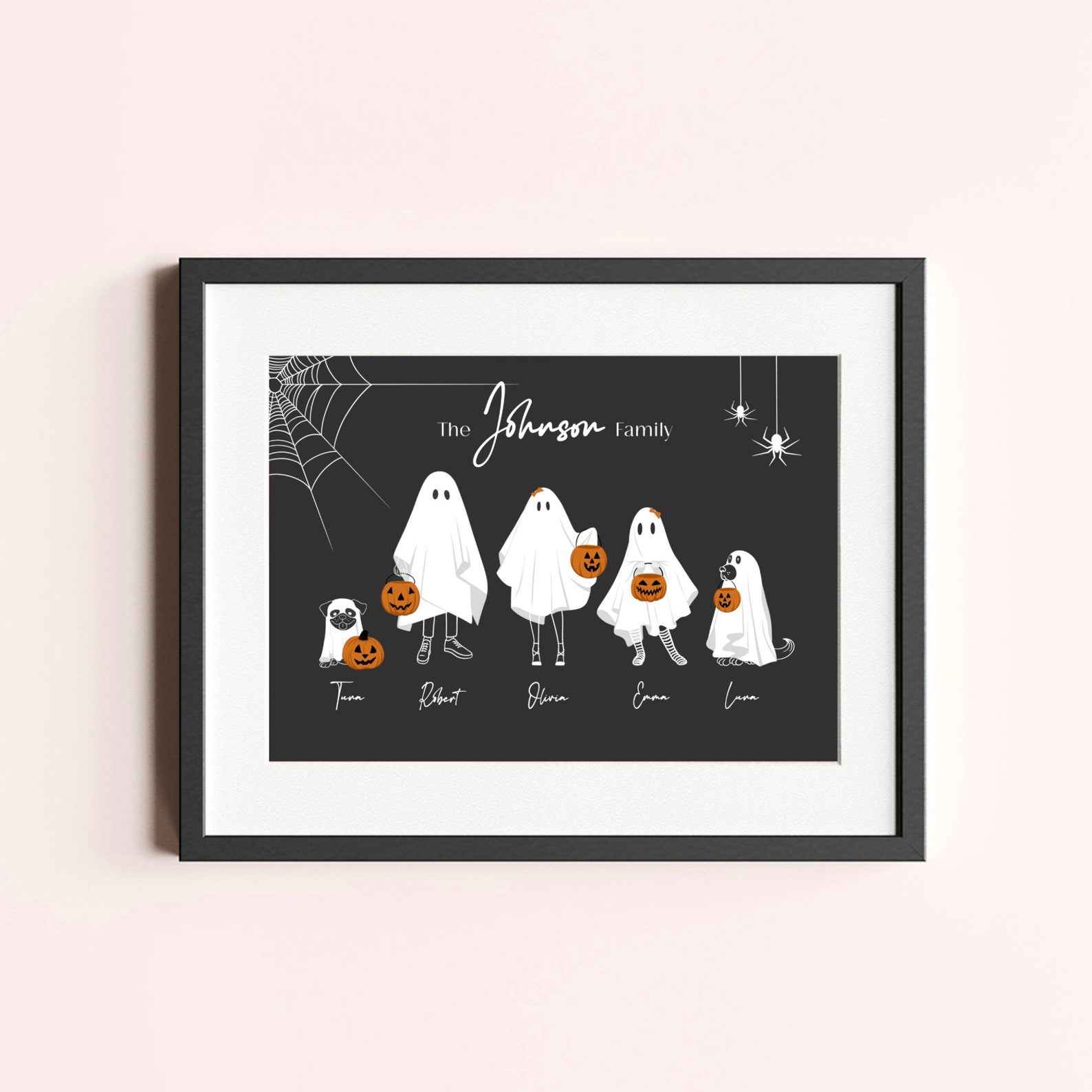 Halloween Family Portrait Personalized Family Print Custom - Etsy