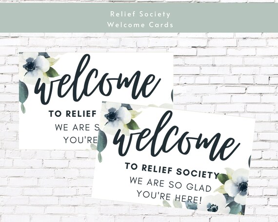 Relief Society Welcome Cards RS Welcome Note Handouts - Etsy