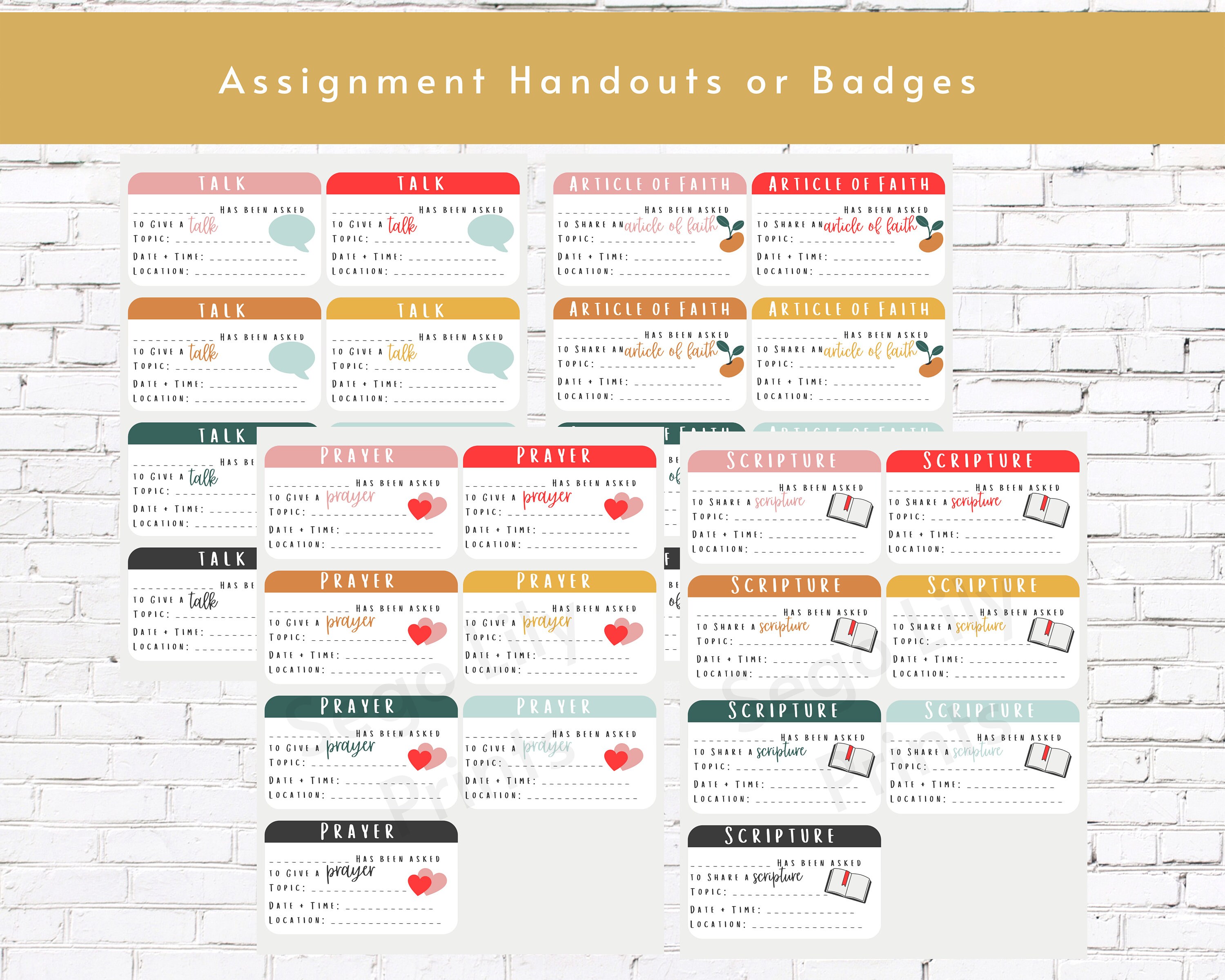 Primary Sharing Time Bundle Talk Assignment Wristbands - Etsy