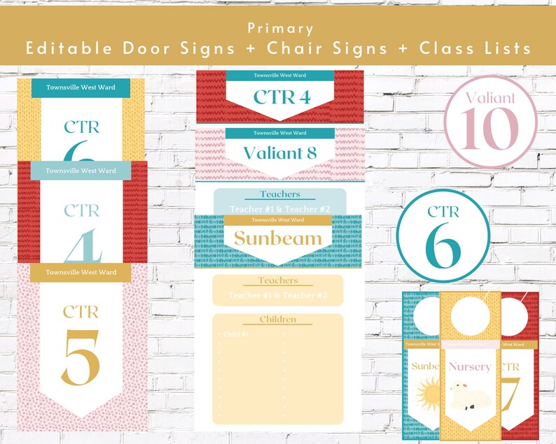 Editable Primary Class Lists Door Signs Chair Signs Door | Etsy