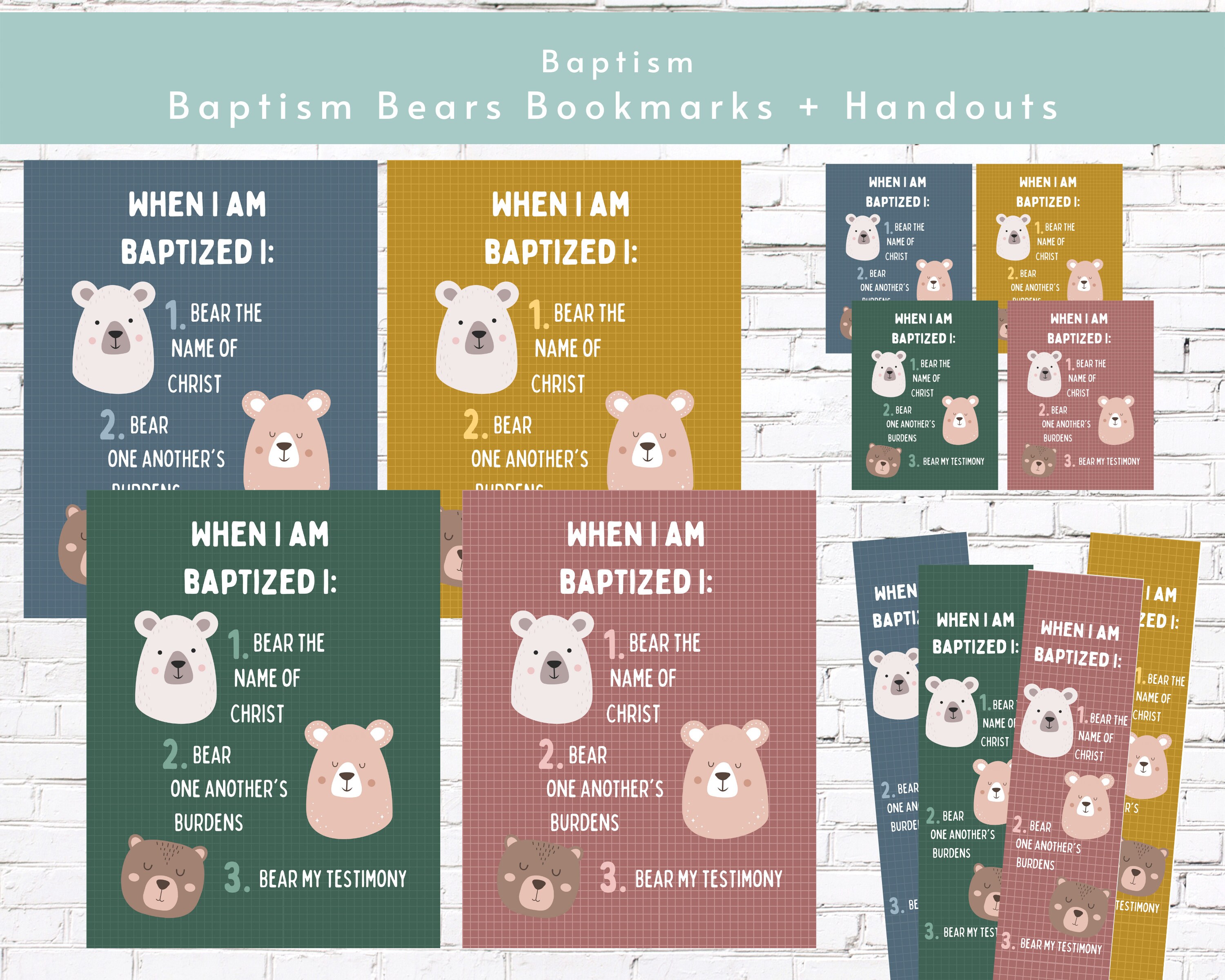 Baptism Printable Baptism Bears Baptismal Covenants - Etsy