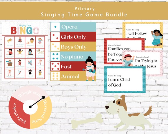 Primary Singing Time Games Printable Singing and Sharing | Etsy