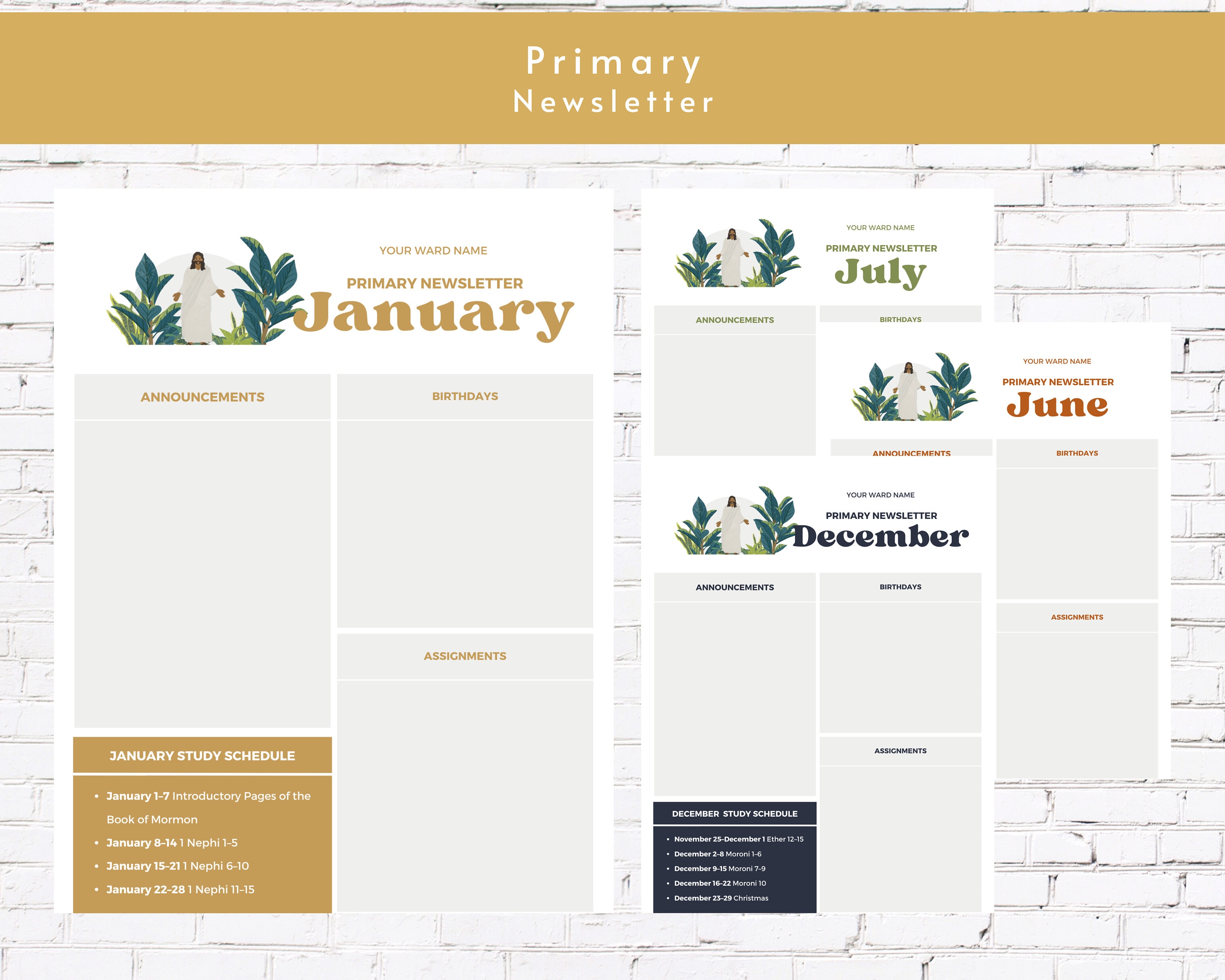 Primary Newsletter 2024 Book of Mormon Come Follow Me Primary ...