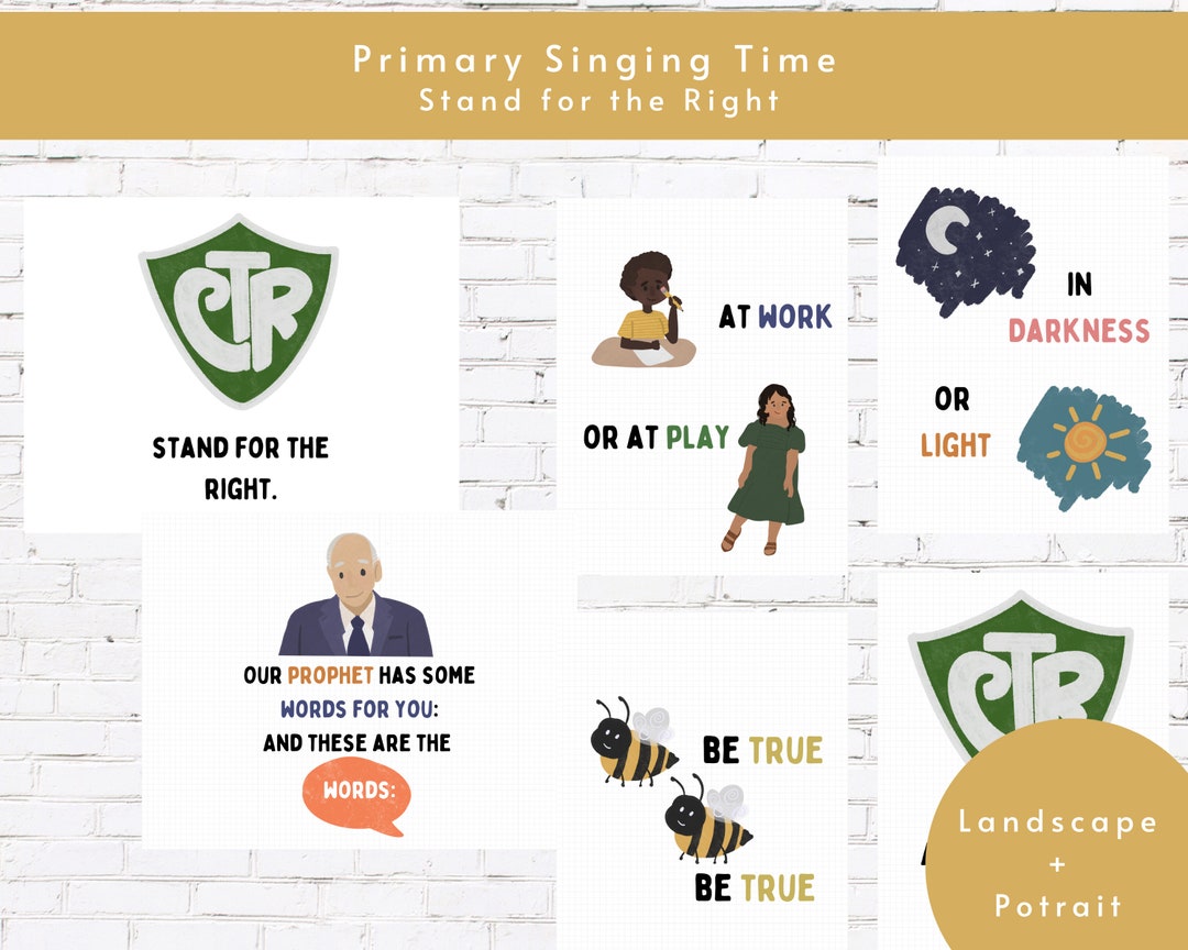 Stand for the Right Primary Singing Time July 2023 Come Follow Me ...