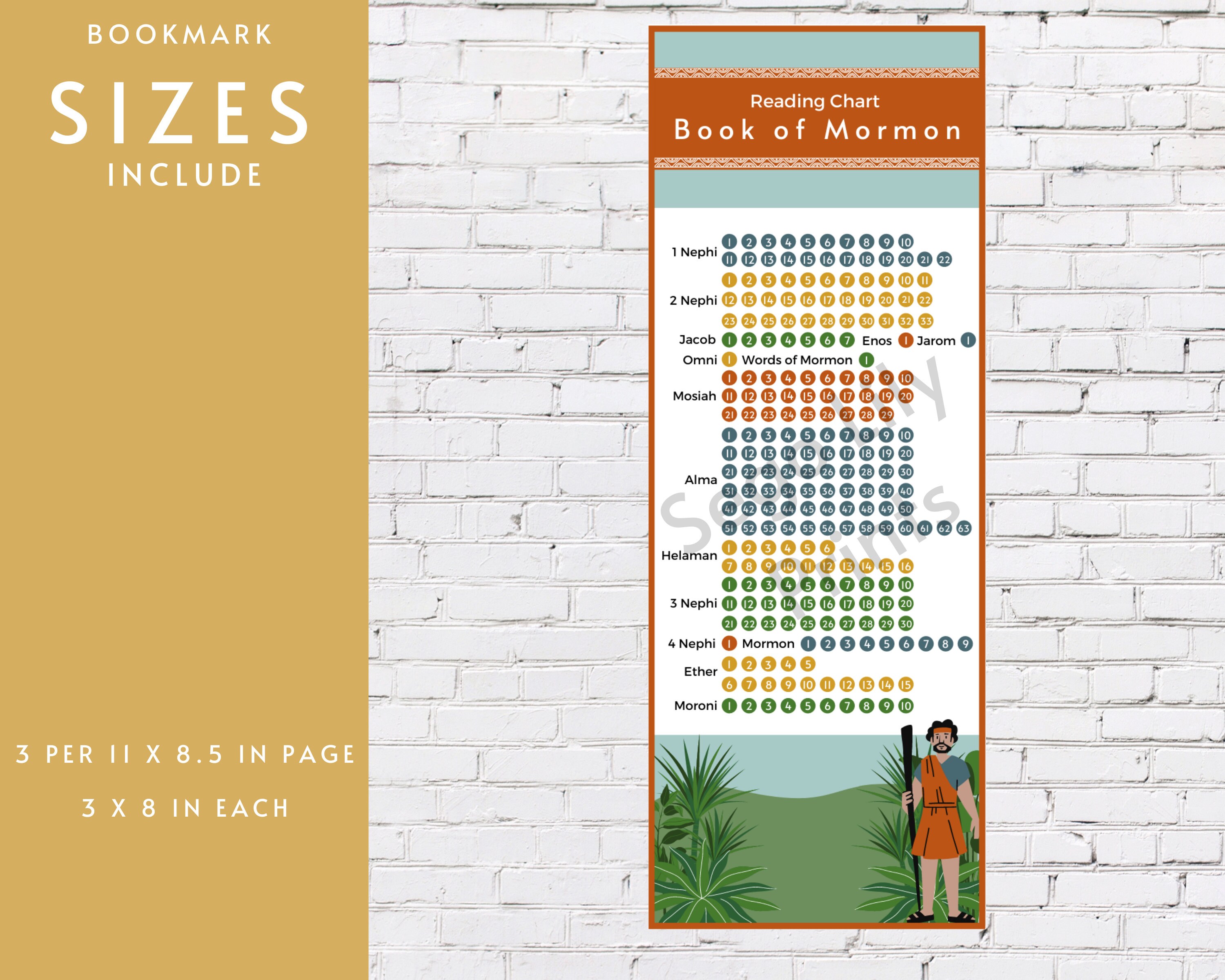 Book of Mormon Reading Chart and Tracker for Primary Kids Bookmark ...