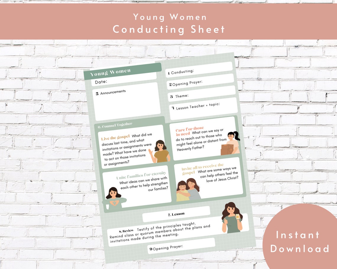 Young Women Conducting Sheet Printable for Classes Class Presidency ...