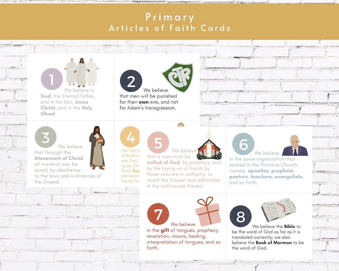Articles of Faith Printable Memorization Cards | LDS Latter-day Saint ...