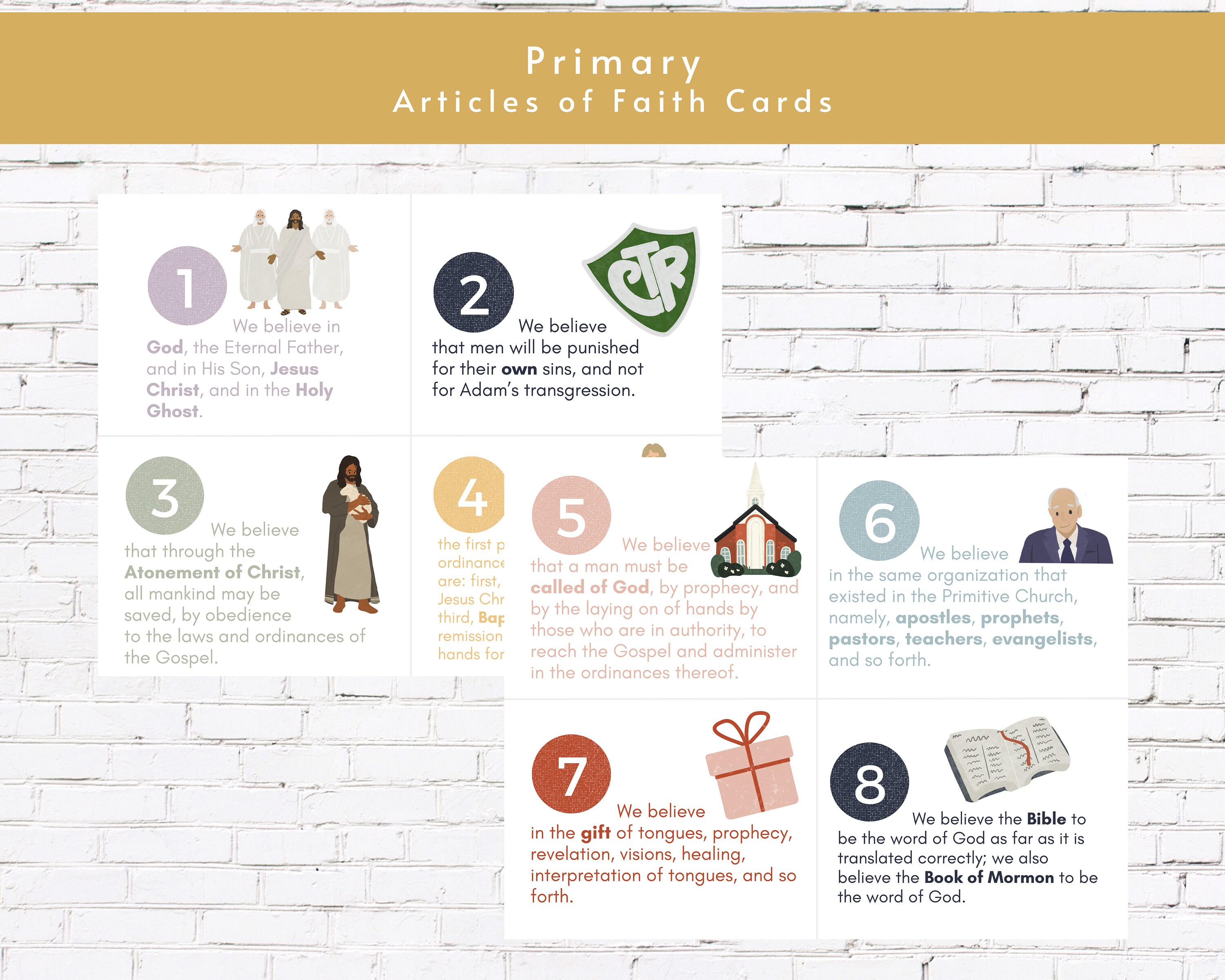 Articles of Faith Printable Memorization Cards LDS Latter-day Saint ...