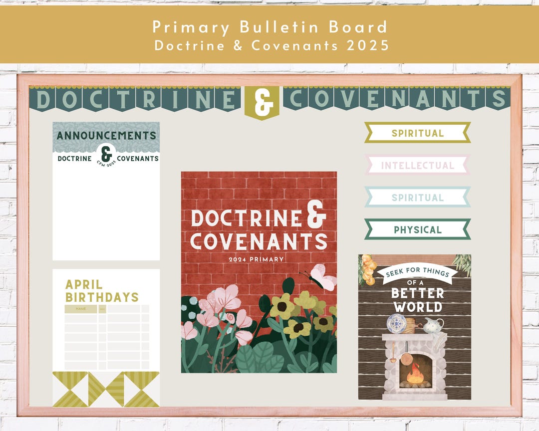 2025 Primary Bulletin Board | Doctrine and Covenants Come Follow Me Posters | Primary Presidency ...