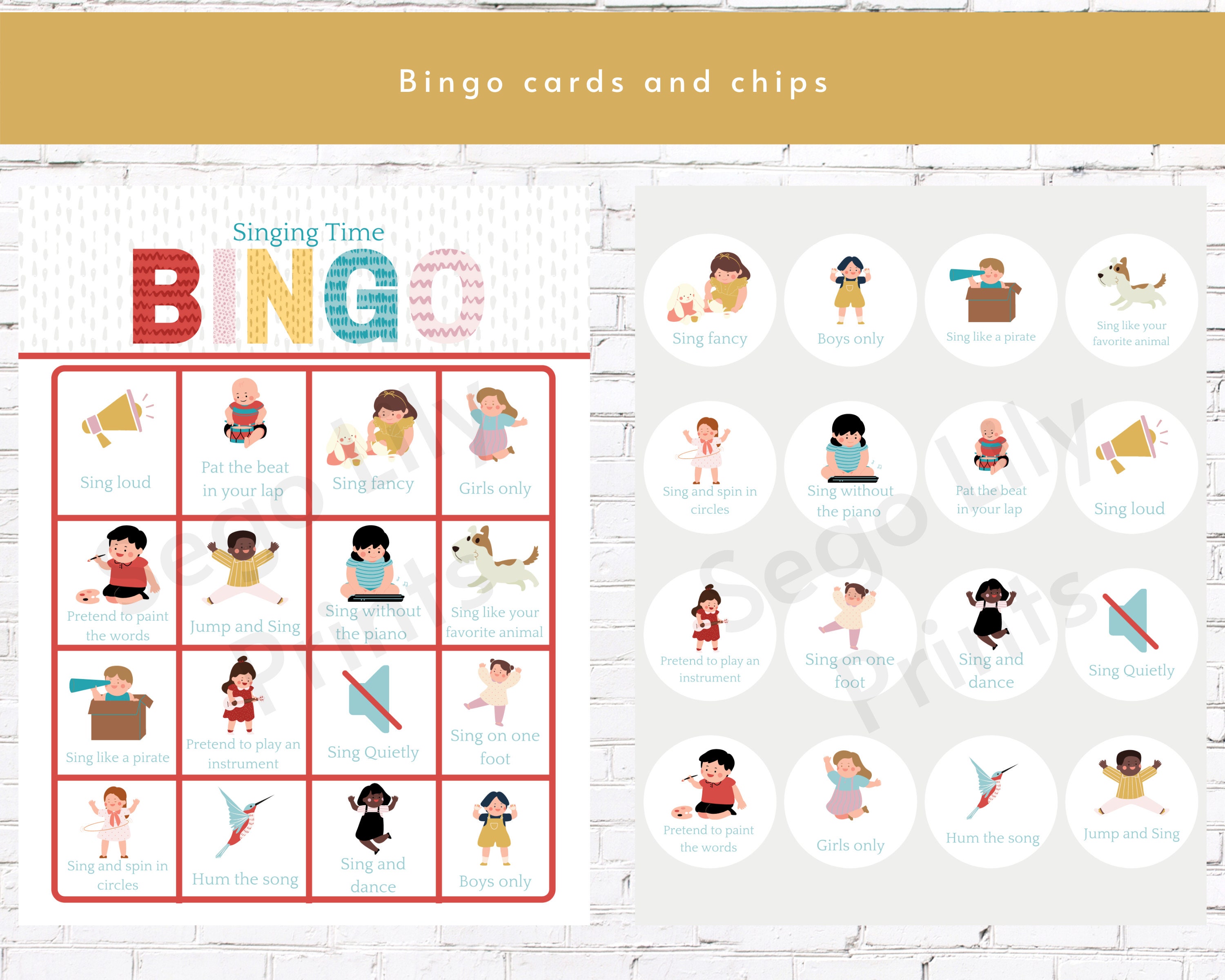 Primary Singing Time Games Printable Singing and Sharing - Etsy