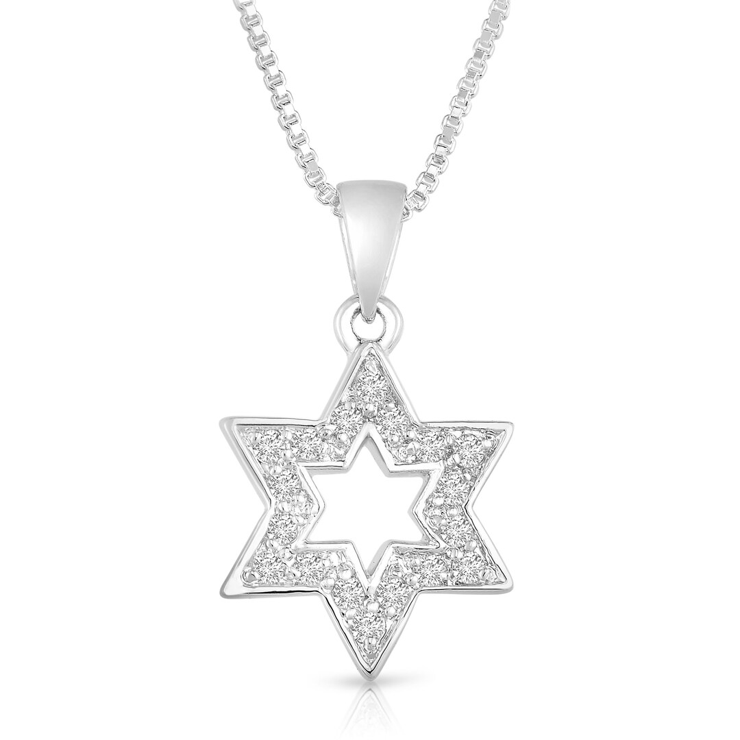 Unieke Zilveren Judaica Cz David Ster Hanger - Etsy Nederland