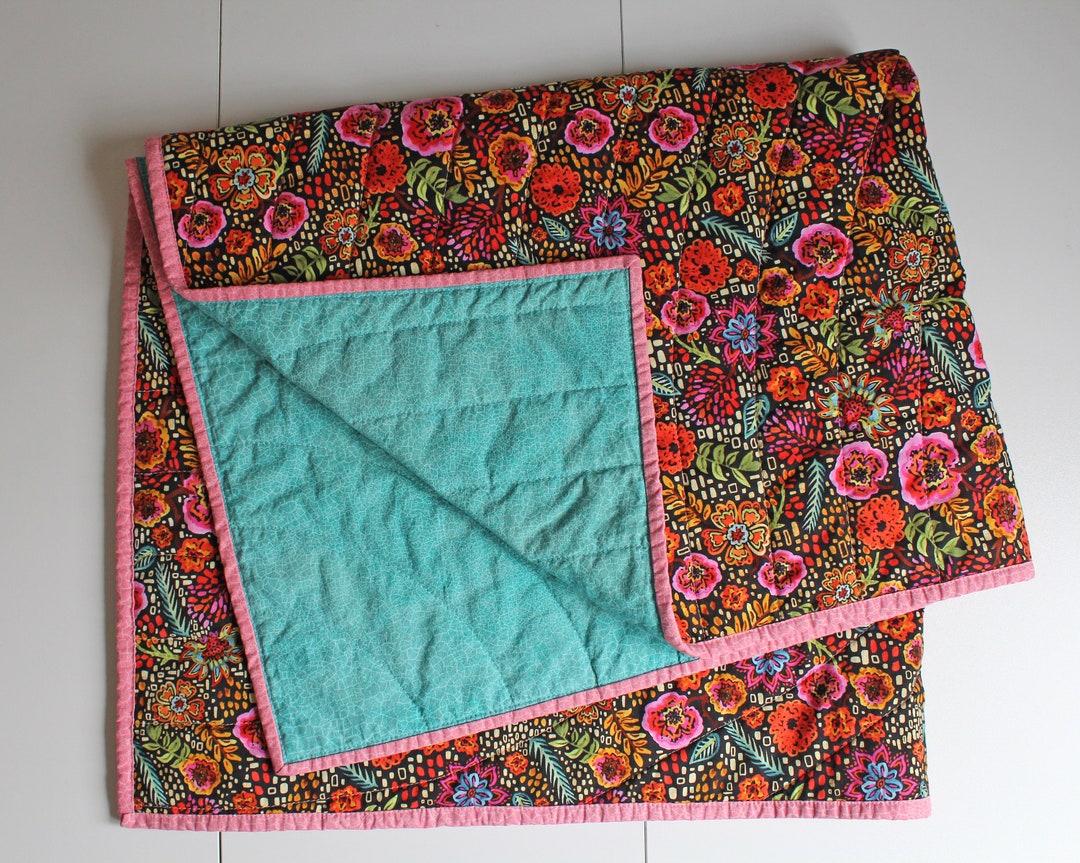 Floral Whole Cloth Baby Quilt Baby Girl Baby Shower Gift Play Mat - Etsy