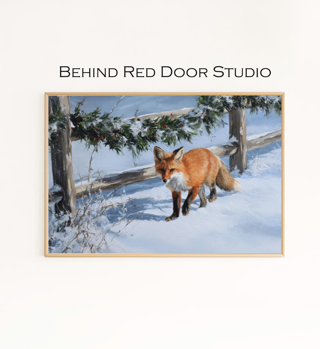 Fox Trotting Through Snow, Wall Art, Watercolor Print, Holiday Decor ...