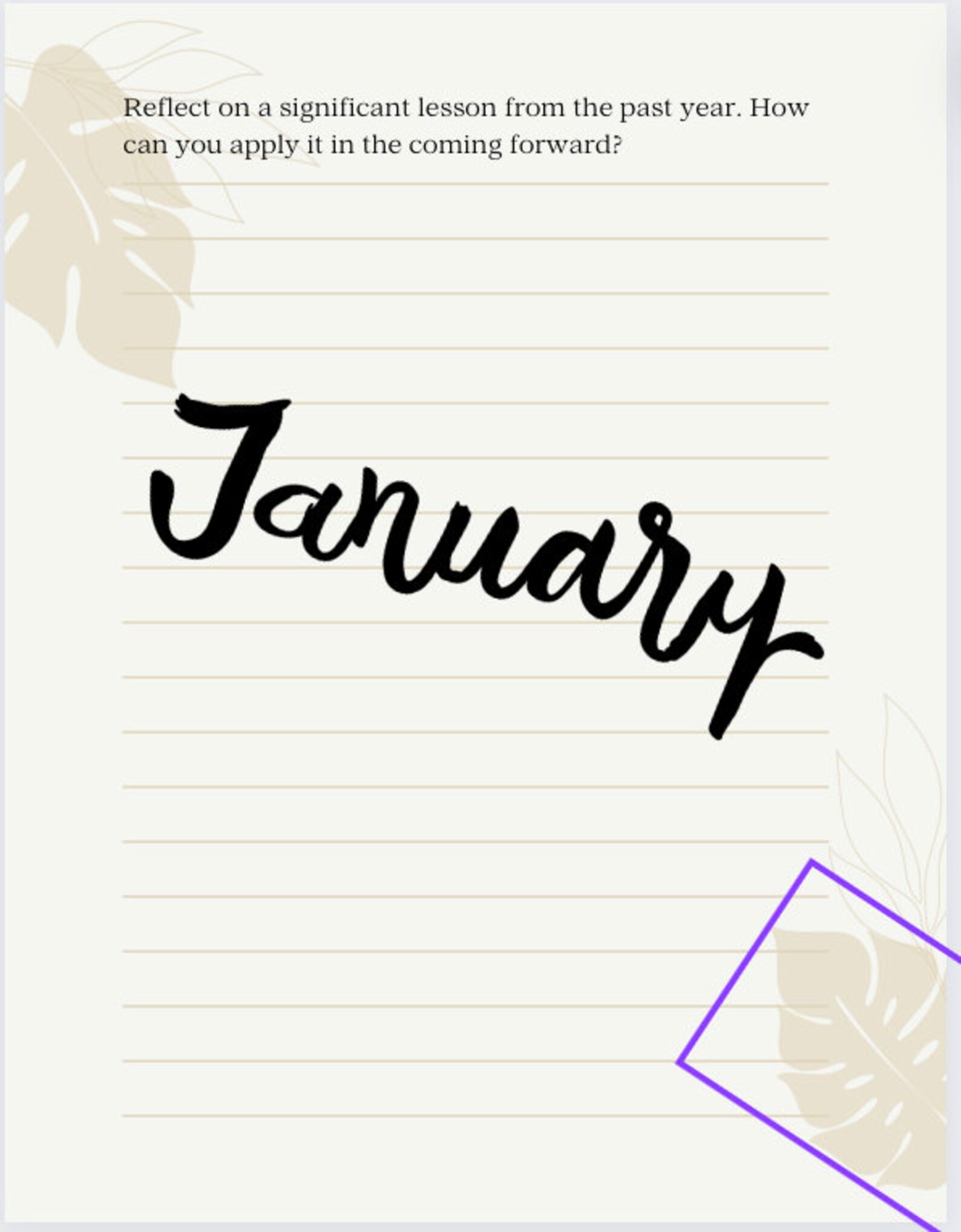 365 Daily Writing Prompts - Gold Tropical Plant Themed - Etsy