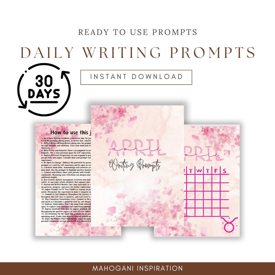 April Monthly Writing Prompts - Flower Themed - Etsy
