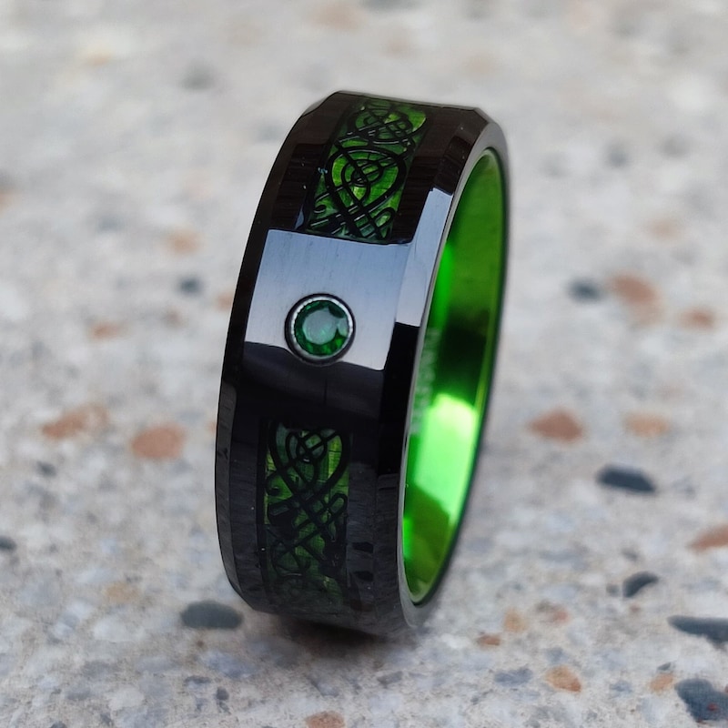 Green Stone Dragon Rings - Etsy