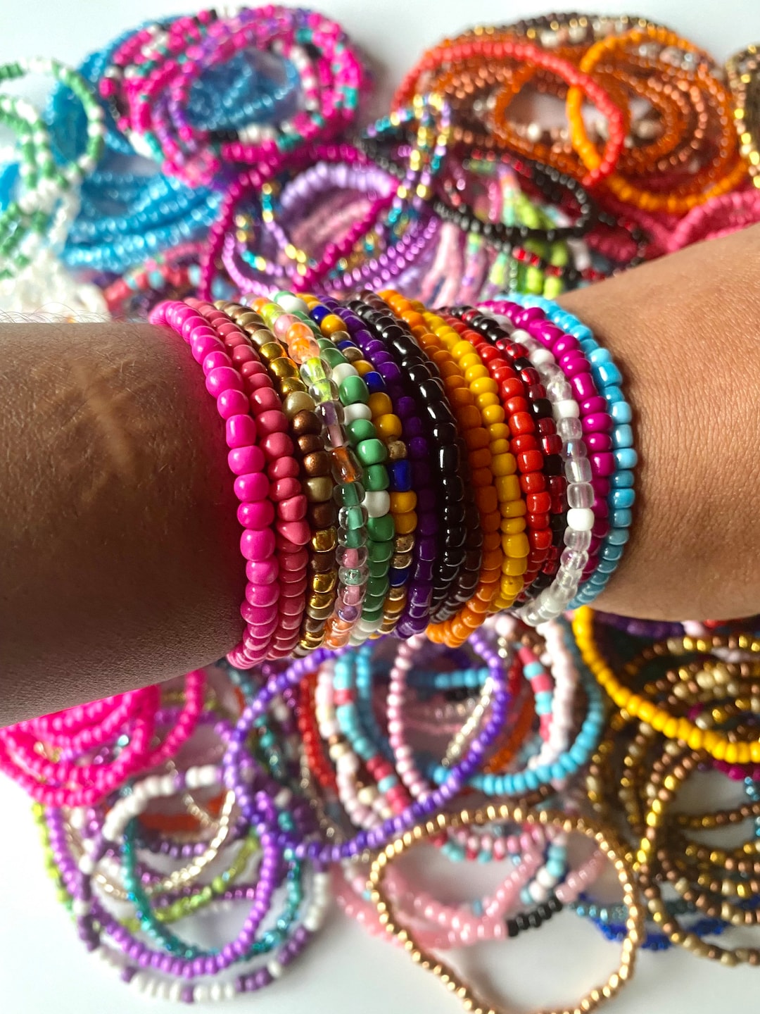 50 or 100 Bead Bracelets Bulk Bead Bracelets Seed Bead Bracelets ...