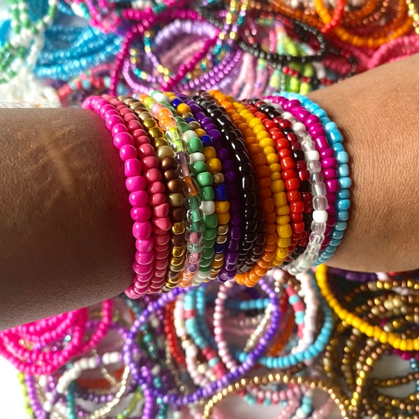 Seed Bead Stretch Bracelet - Etsy