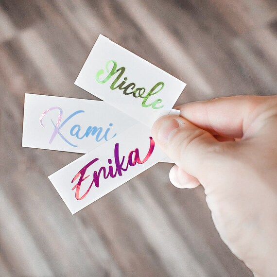 Custom Name Stickers Vinyl Name Sticker Cool Stickers - Etsy