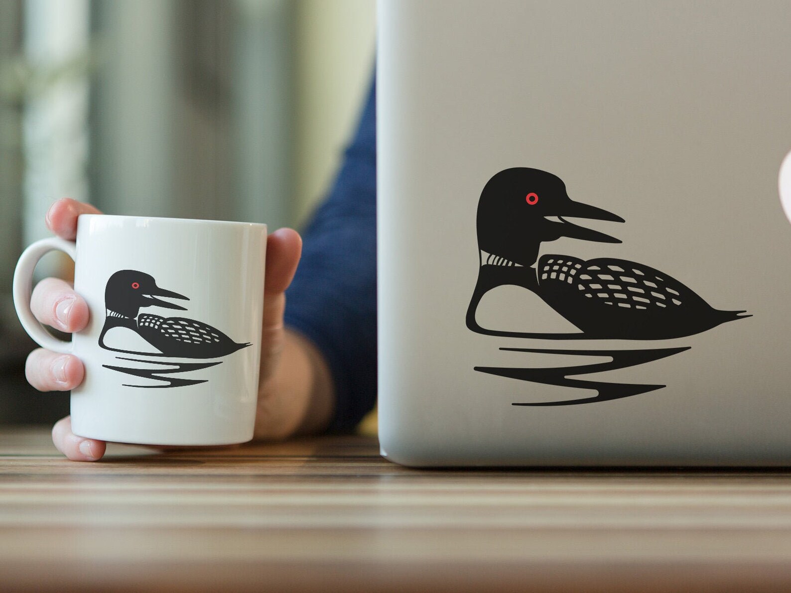 Common Loon Decal Loon Sticker Loon Mug Canoe Decal - Etsy