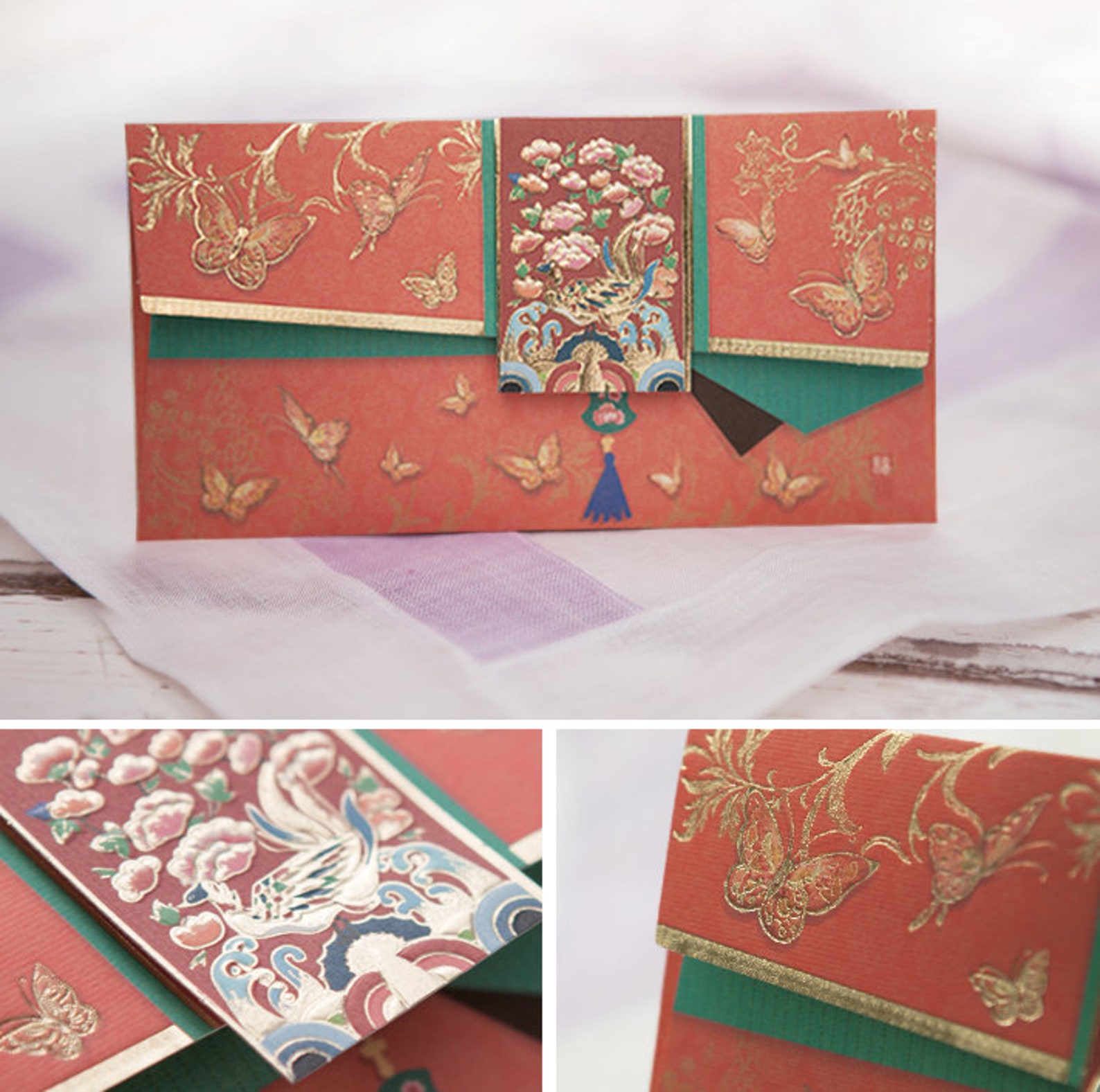 Korean Traditional Design Envelope + Paper - Etsy