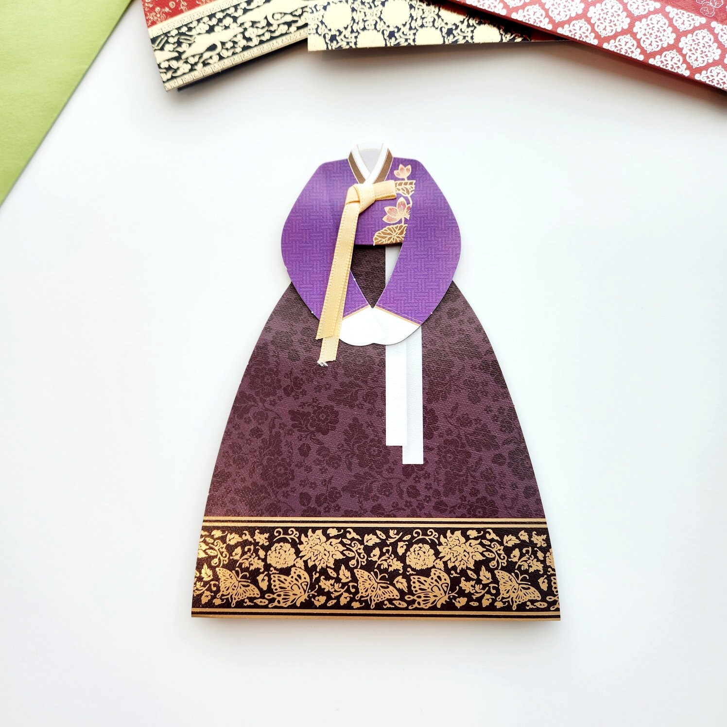 Korean Hanbok Card NEW - Korean Traditional Clothes Shape Special Card ...