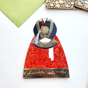 Korean Hanbok Card NEW - Korean Traditional Clothes Shape Special Card ...
