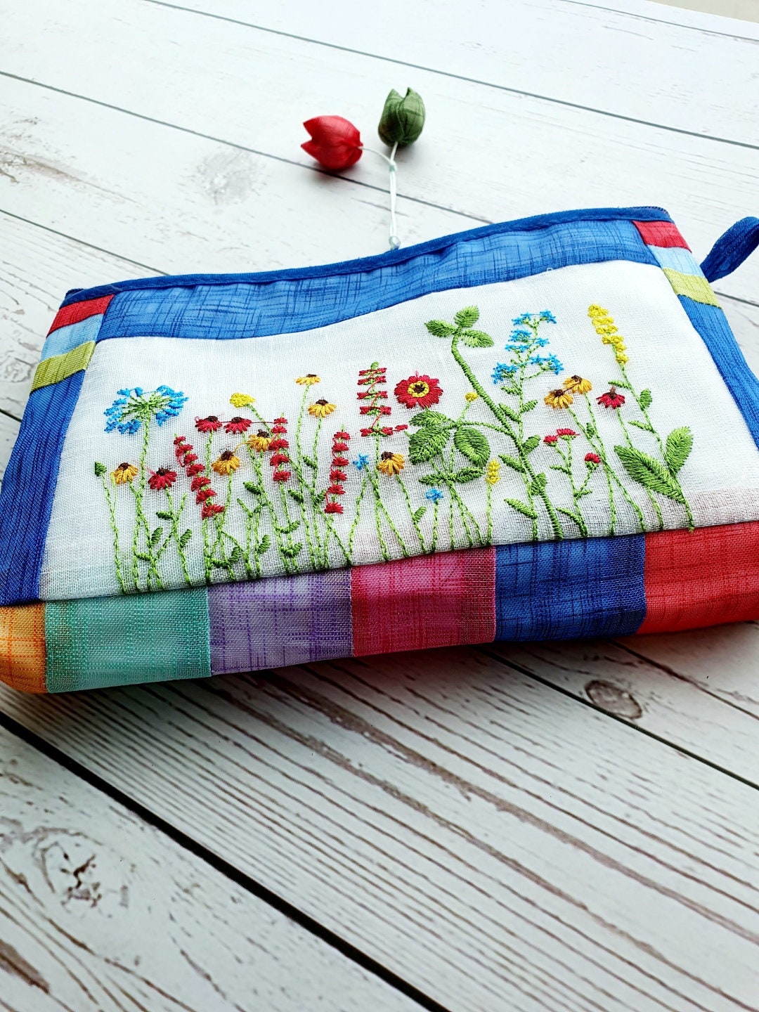 Korean Traditional Pouch - Patchwork & Embroidery - Etsy