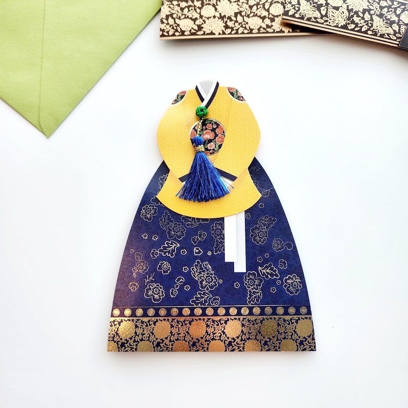 Korean Hanbok Card NEW - Korean Traditional Clothes Shape Special Card ...