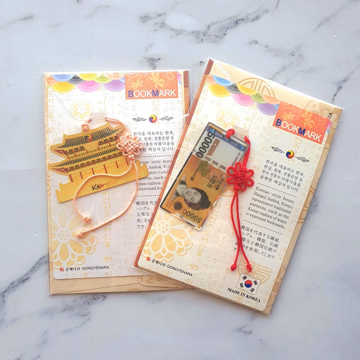 Korean Traditional Design Golden Color Bookmarks - Korean Gift ...
