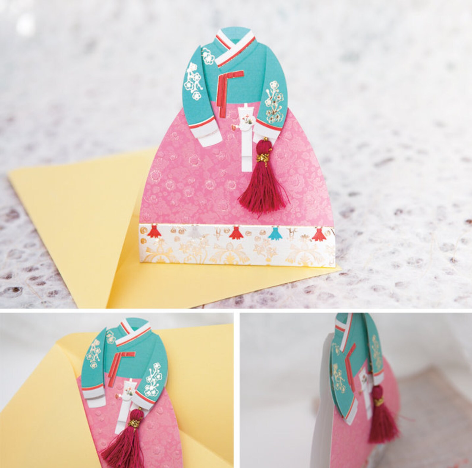Korean Kids Hanbok Card - Korean Traditional Clothes Shape Special Card ...