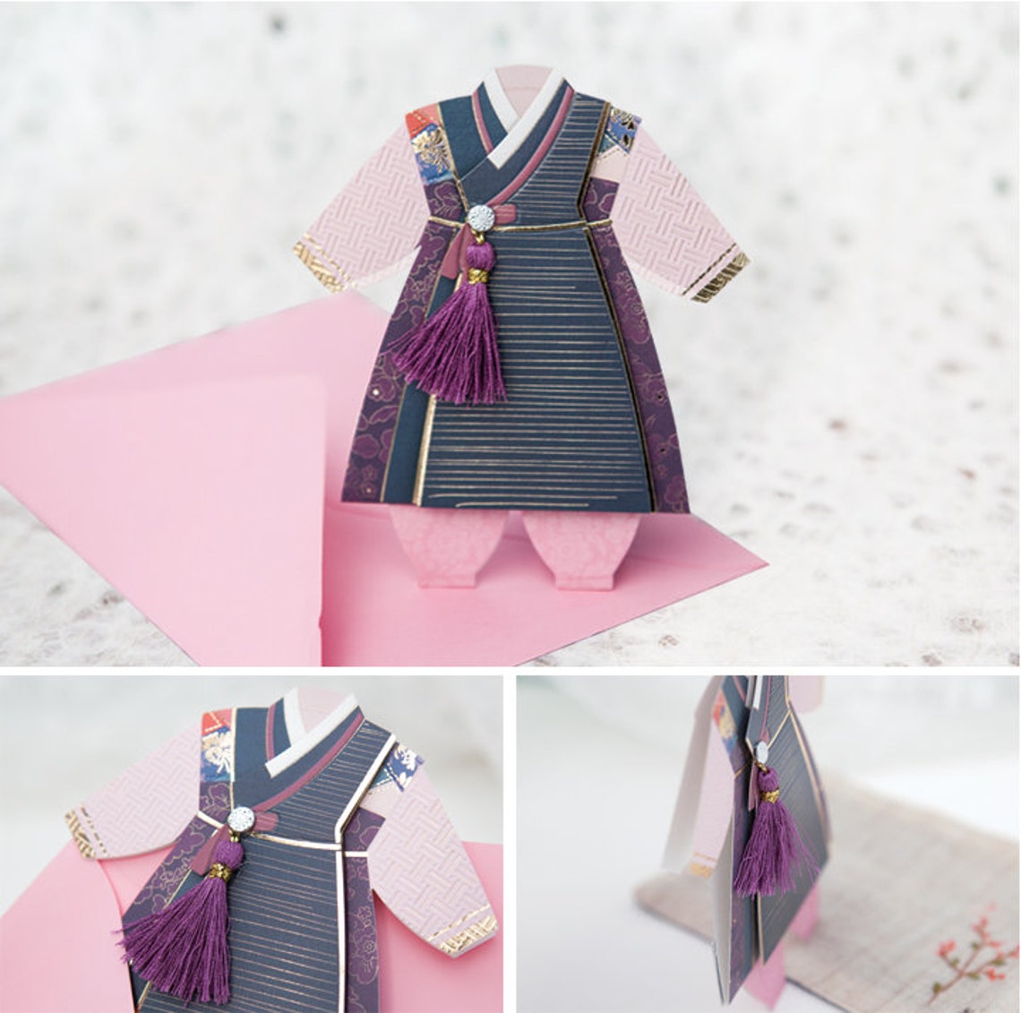 Korean Kids Hanbok Card - Korean Traditional Clothes Shape Special Card ...