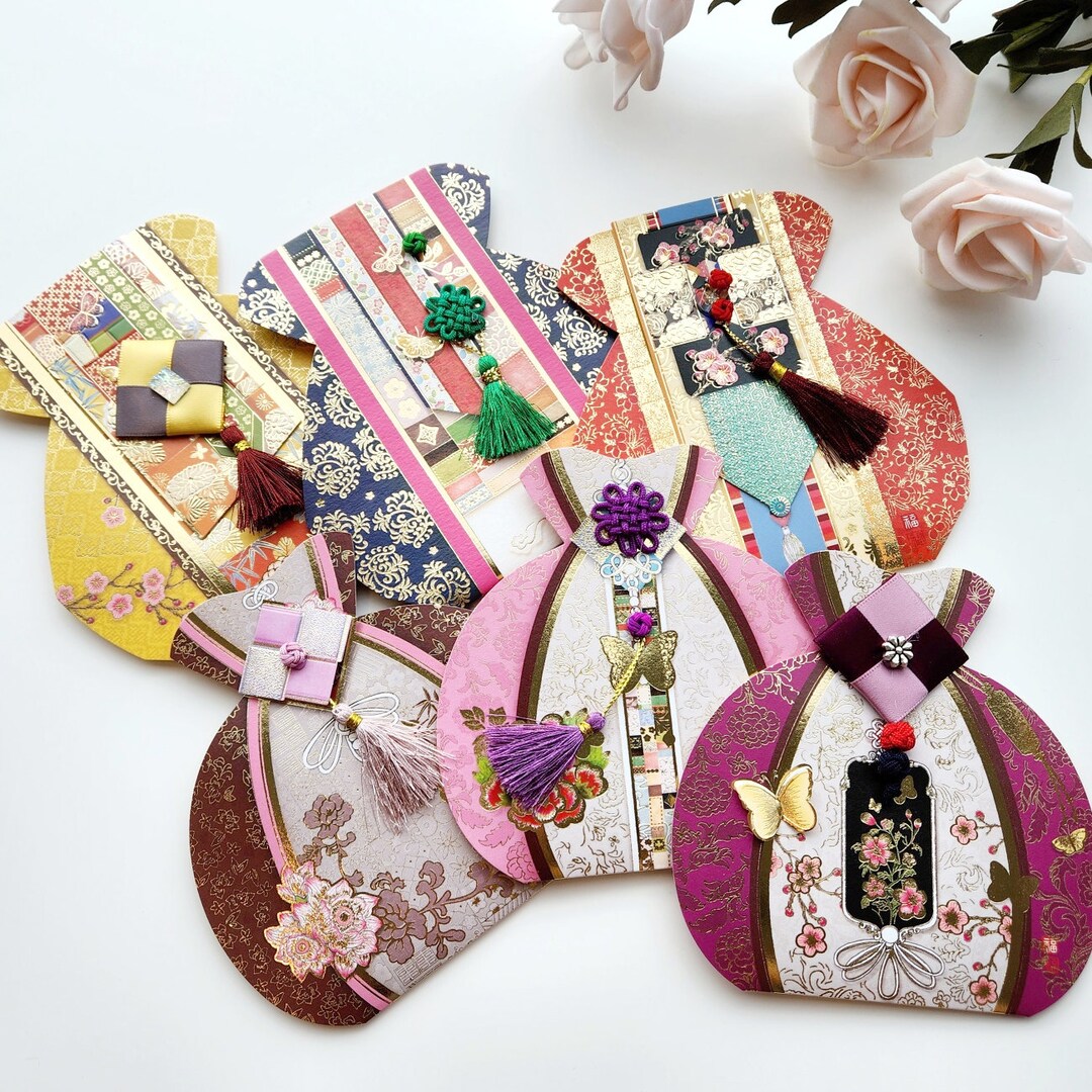 Korean Lucky Bag Shaped Envelope - Traditional 3D Gold Foil Special ...