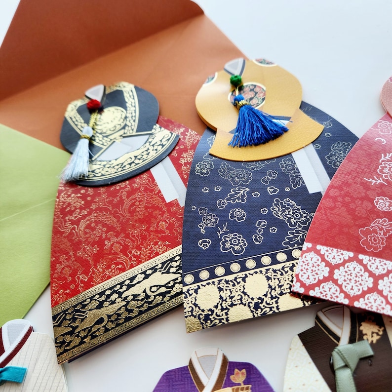 Korean Hanbok Card NEW - Korean Traditional Clothes Shape Special Card ...