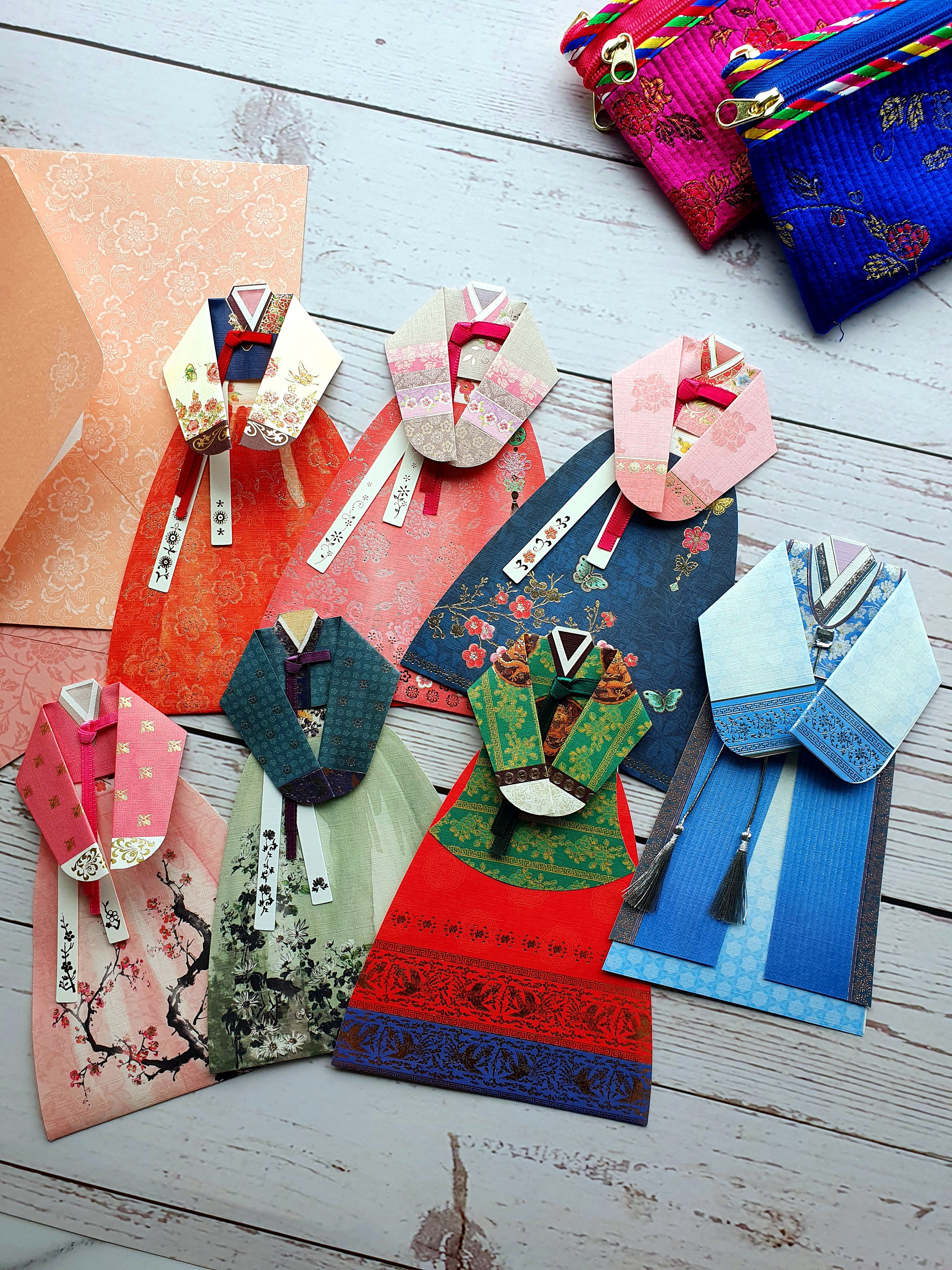 Korean Hanbok Card Korean Traditional Clothes Shape Special | Etsy UK