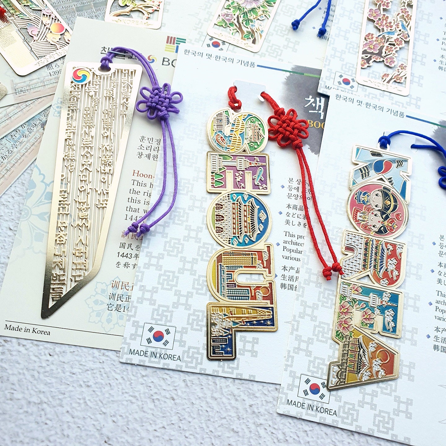 Korean Traditional Design Golden Color Bookmarks Korean - Etsy