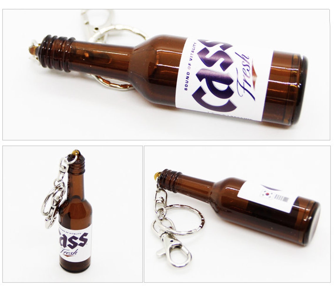 Korean Soju Beer Bottle Key Chain | Etsy